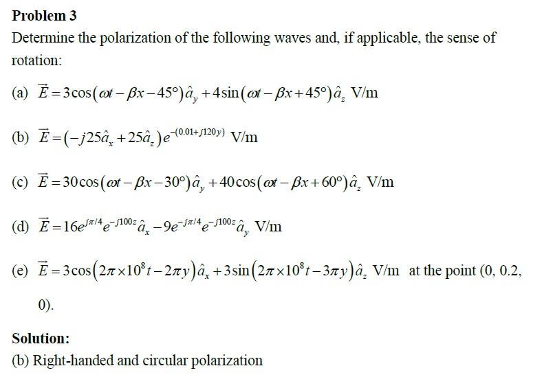 Solved Problem 3 Determine the polarization of the following | Chegg.com