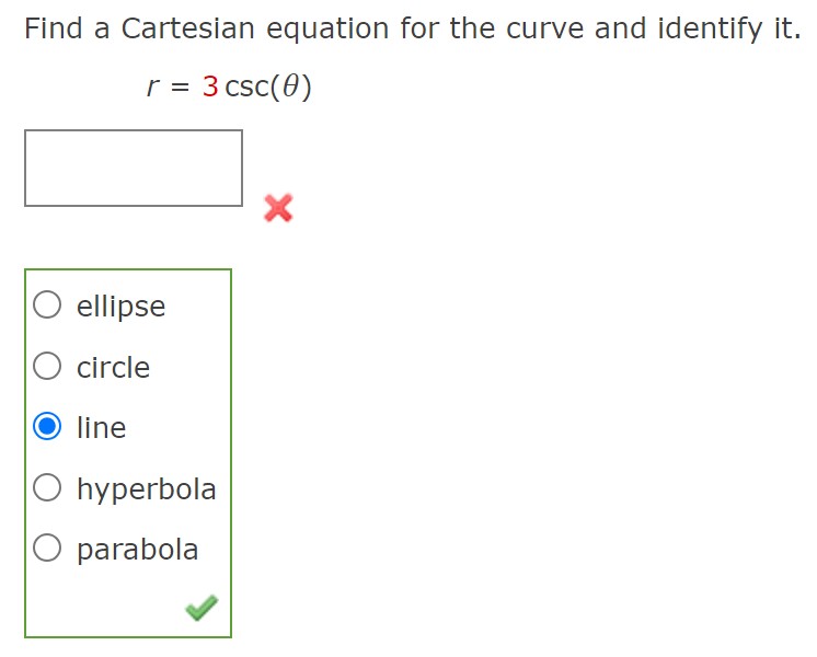 Solved Find a Cartesian equation for the curve and identify | Chegg.com