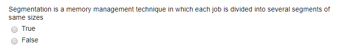 Solved Segmentation is a memory management technique in | Chegg.com