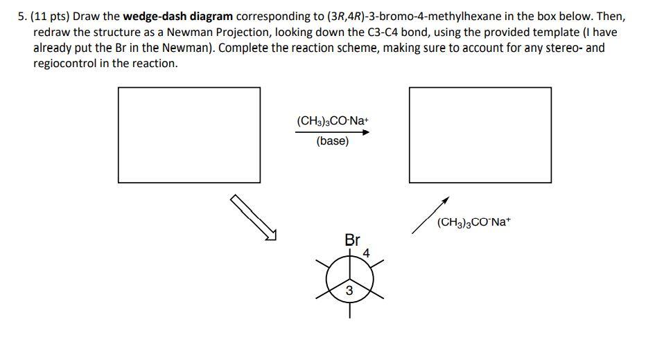 Solved 5. (11 pts) Draw the wedge-dash diagram corresponding | Chegg.com