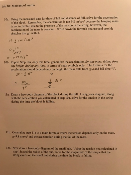 Solved Lab 10: Moment of Inertia inertia of a disk. First, | Chegg.com