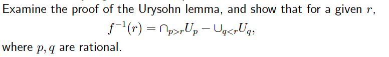 Solved Examine the proof of the Urysohn lemma, and show that | Chegg.com