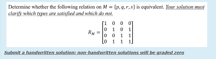 Solved Determine whether the following relation on | Chegg.com