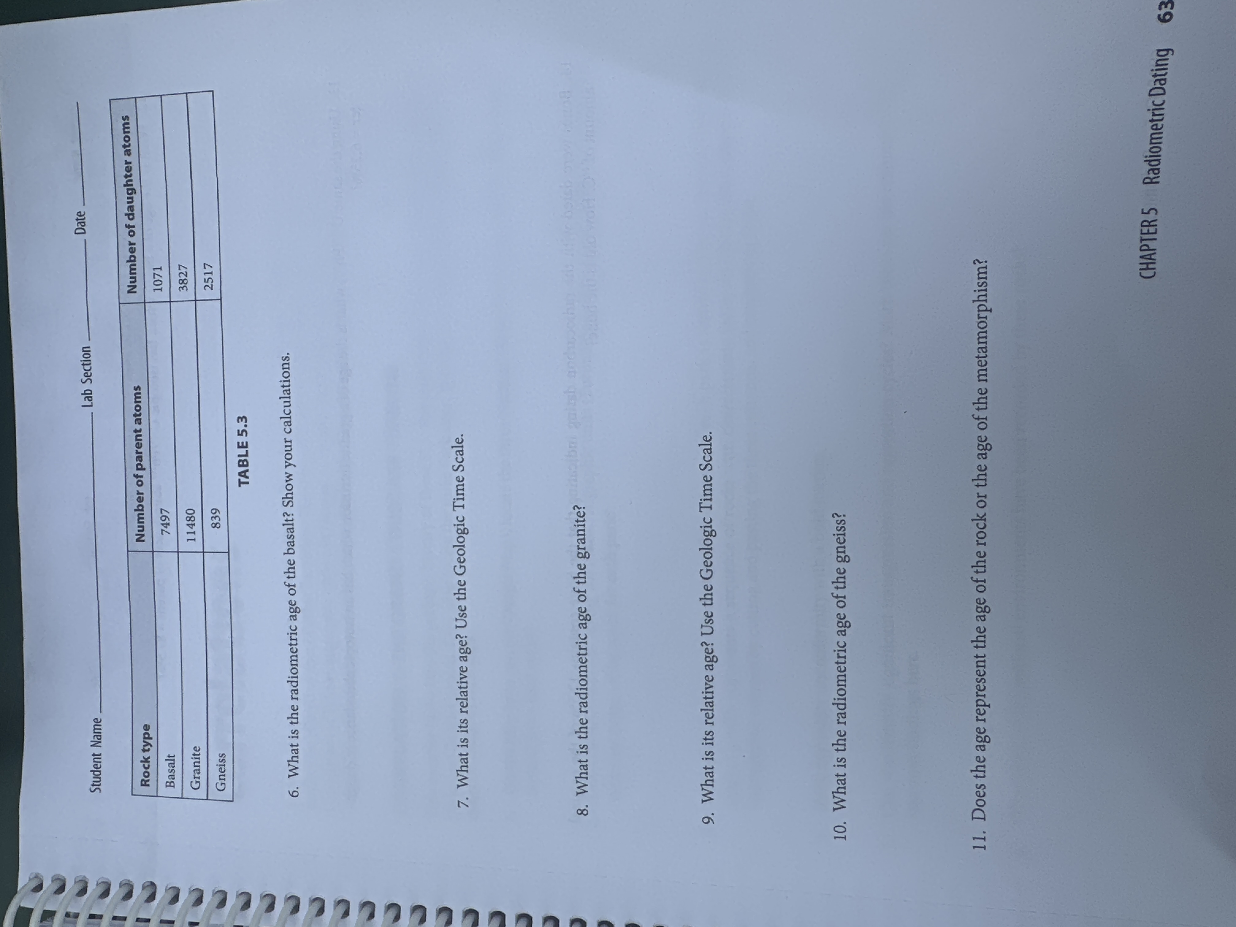 Solved Student Name Lab Section Date TABLE 5.3 6. What is | Chegg.com