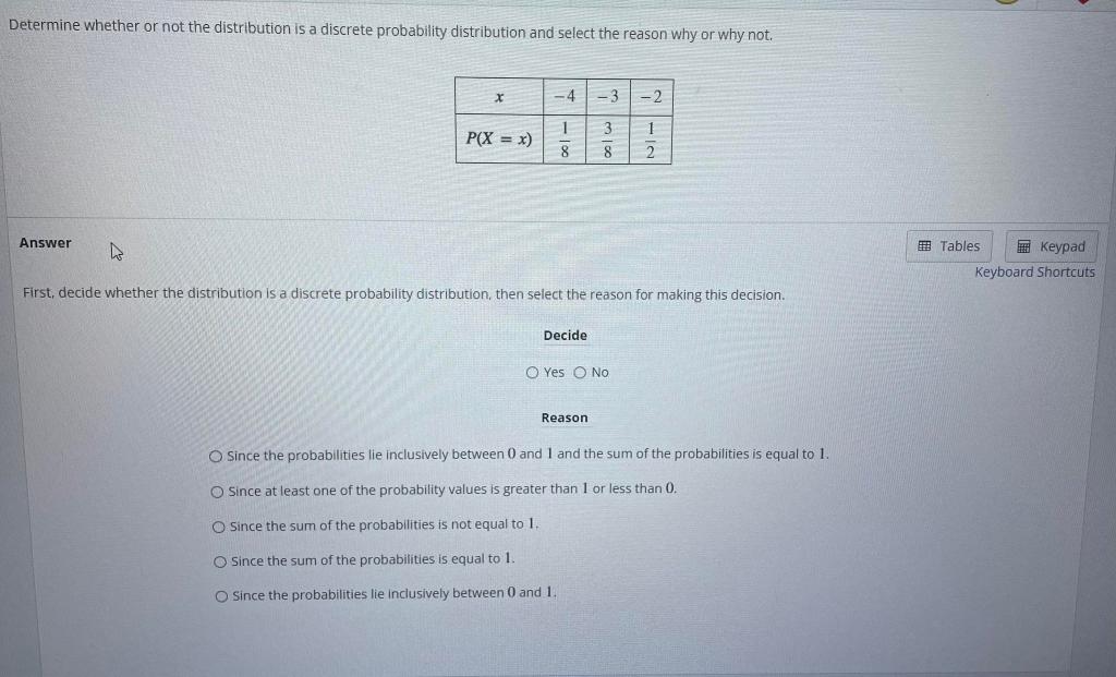 Solved Determine whether or not the distribution is a | Chegg.com