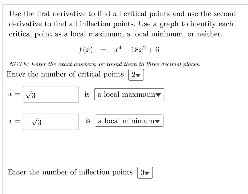 Solved Use the first derivative to find all critical points | Chegg.com