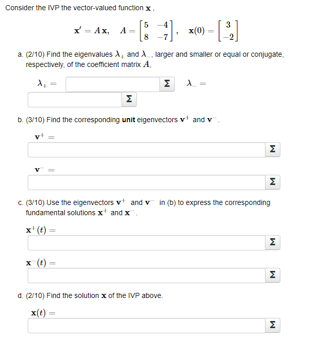 Solved Consider the IVP the vector-valued function x, x' = | Chegg.com