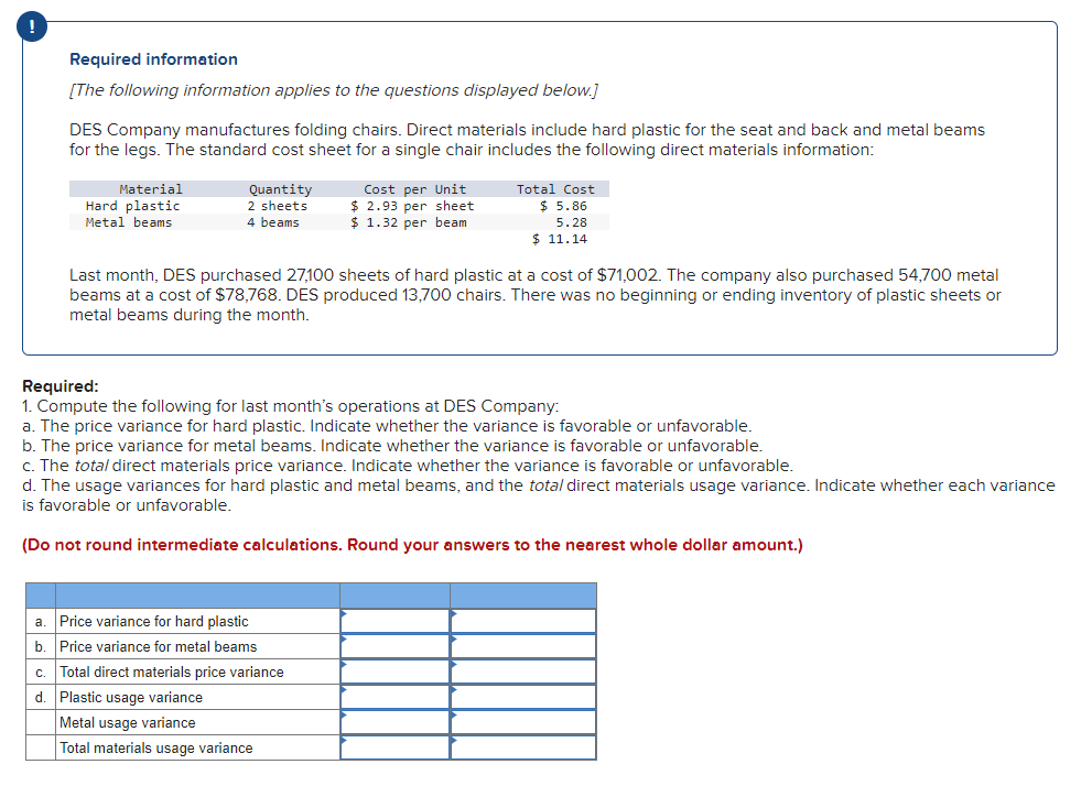 [Solved]: Required information [The following information