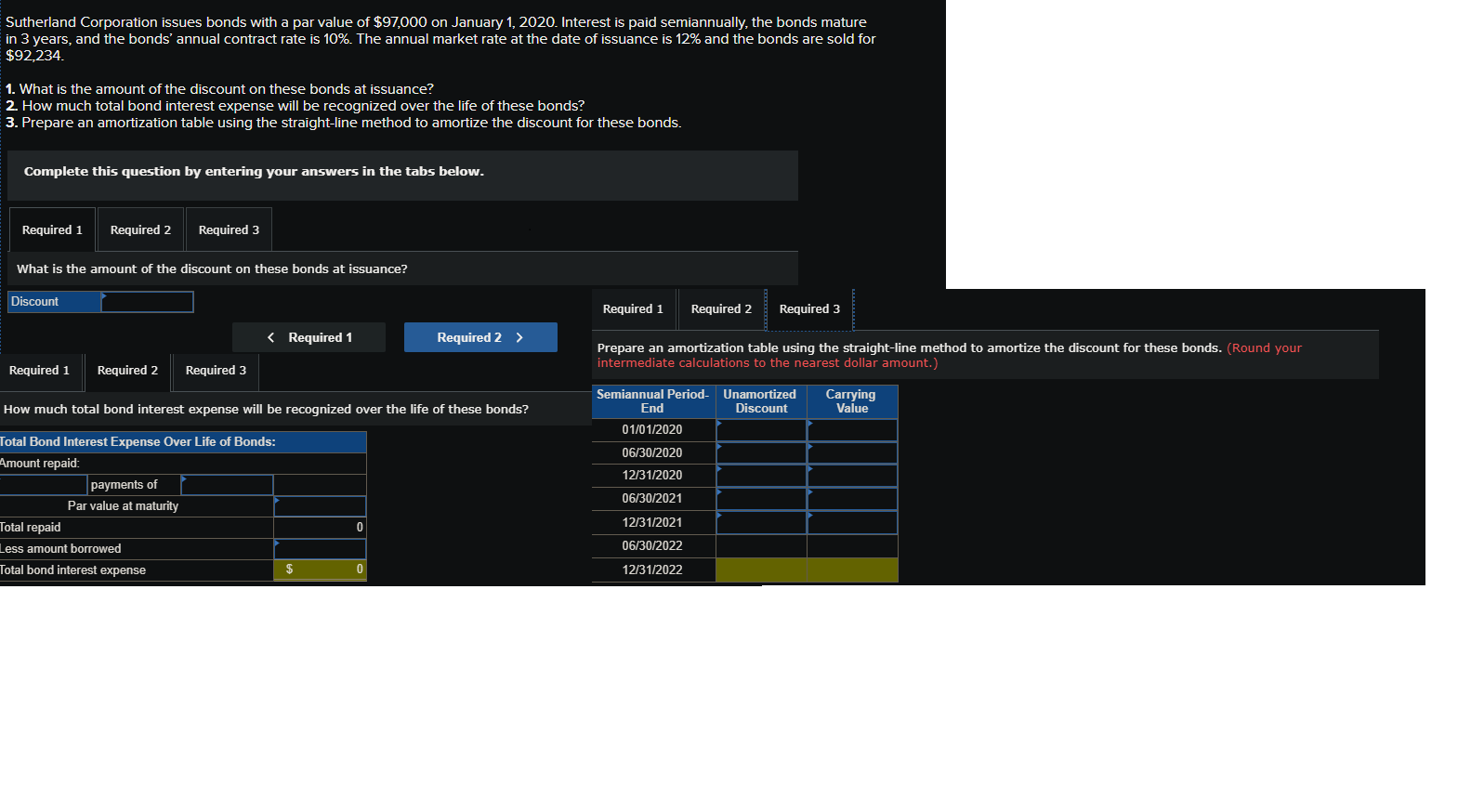 Solved Sutherland Corporation issues bonds with a par value | Chegg.com