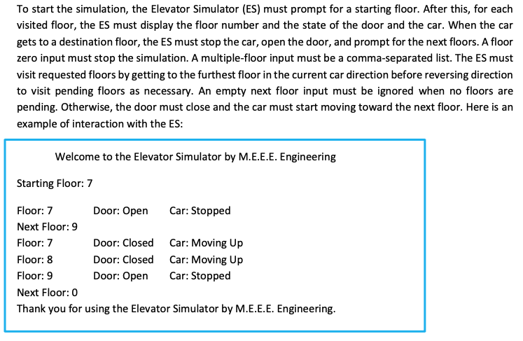 Solved To start the simulation, the Elevator Simulator (ES) | Chegg.com