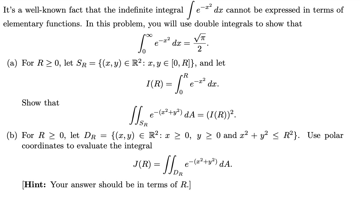 Solved It's a well-known fact that the indefinite integral | Chegg.com