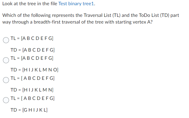 Solved Look at the tree in the file Test binary tree1. Which | Chegg.com