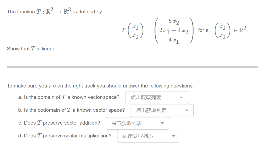Solved The function T:R2→R3 is defined by | Chegg.com
