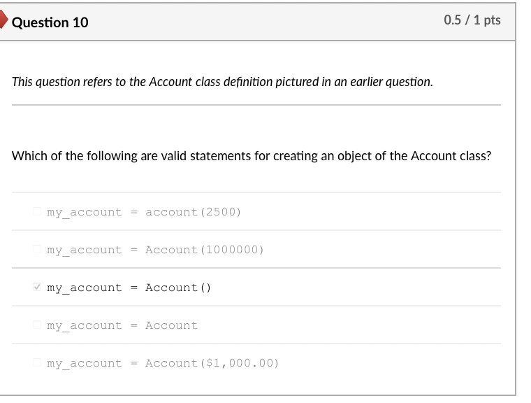 Solved This question refers to the Account class definition | Chegg.com