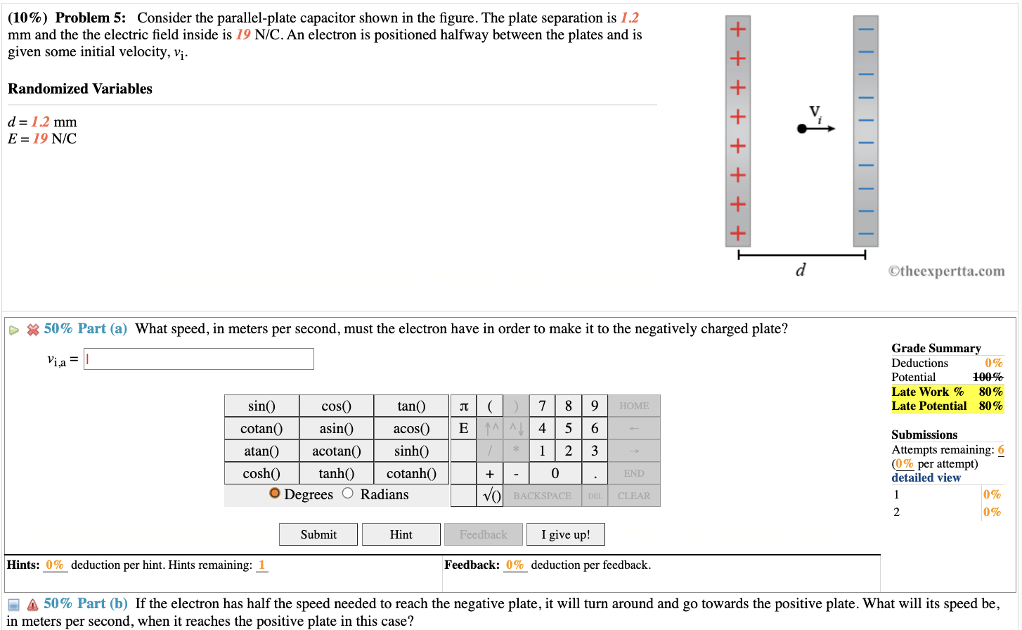 Solved (10\%) Problem 5: Consider the parallel-plate | Chegg.com