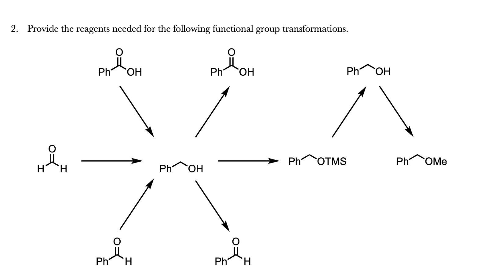 Solved 2. Provide the reagents needed for the following | Chegg.com