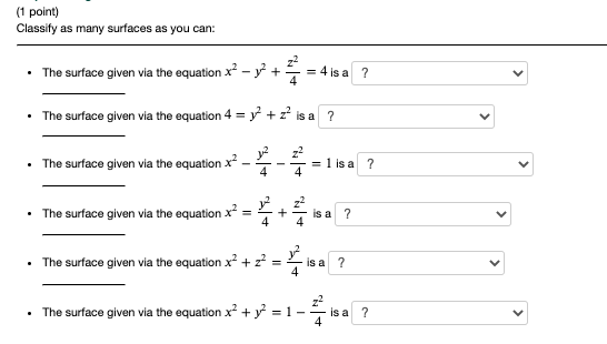 [Solved]: options: - The surface given via the equation