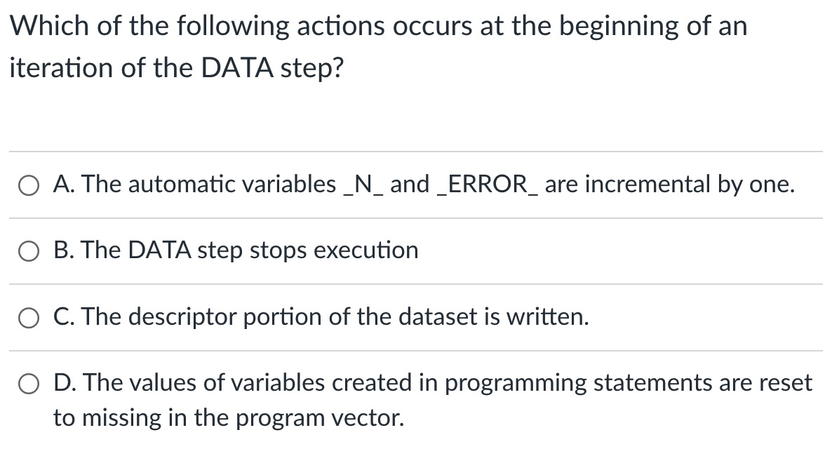 Solved Which of the following actions occurs at the | Chegg.com