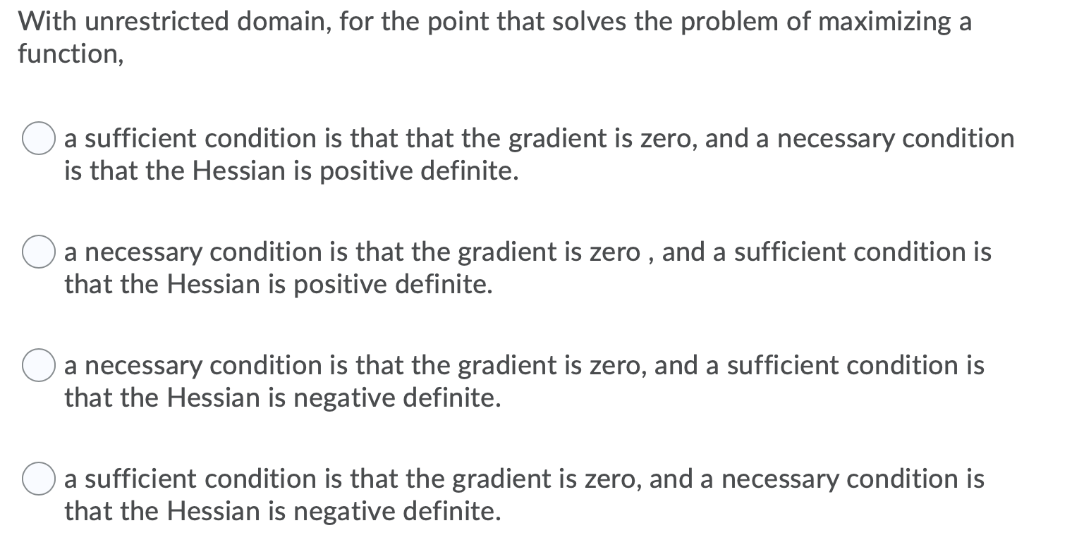Solved With unrestricted domain, for the point that solves | Chegg.com
