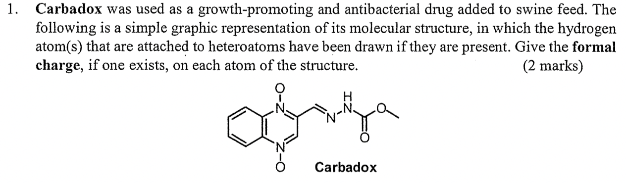Solved 1. Carbadox was used as a growth-promoting and | Chegg.com