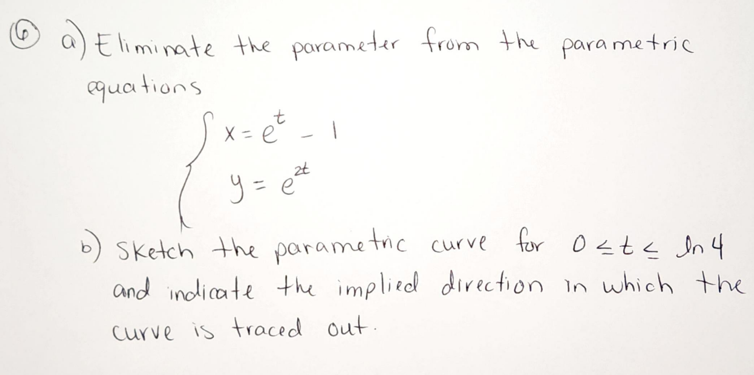 Solved a) Eliminate the parameter from the parametric | Chegg.com