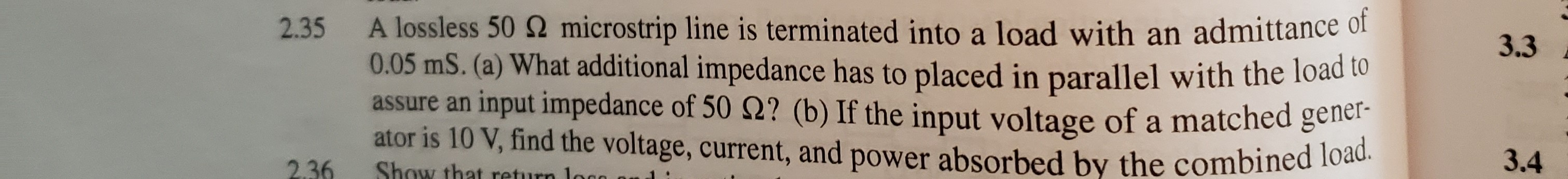 Solved A lossless 50 ohm microstrip transmission line is | Chegg.com