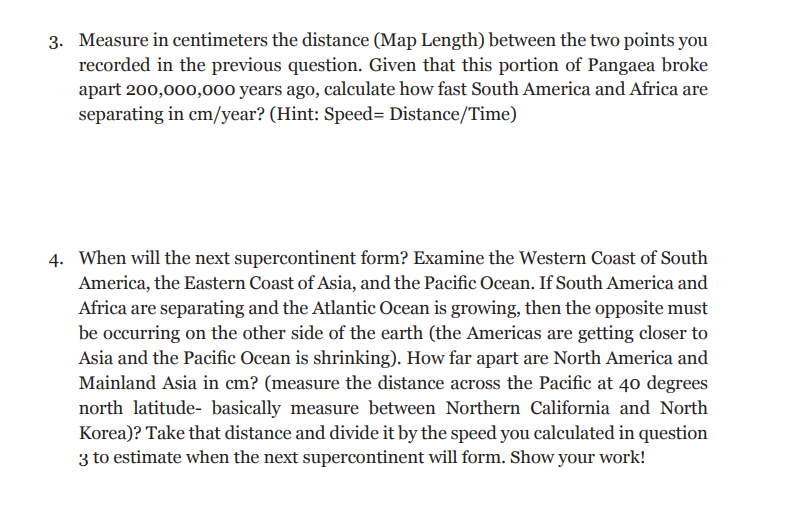 Solved 3. Measure in centimeters the distance (Map Length) | Chegg.com