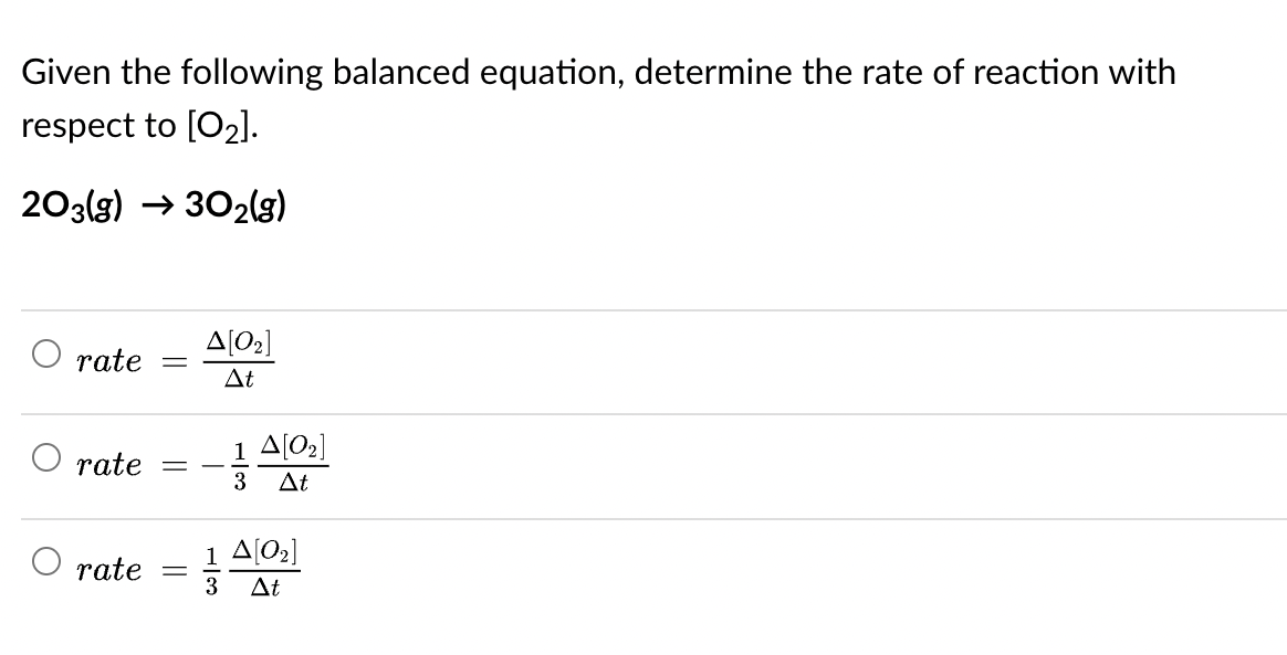 Solved Given the following balanced equation, determine the | Chegg.com