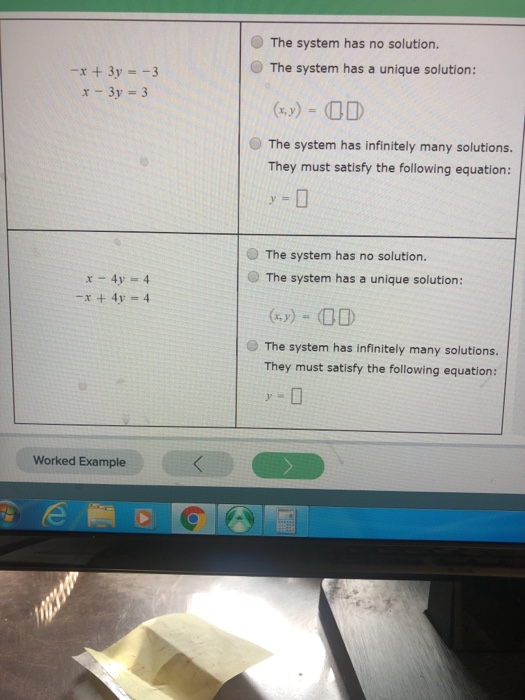 Solved The system has no solution. O The system has a unique | Chegg.com