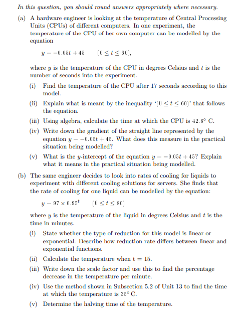 Solved In this question, you should round answers | Chegg.com