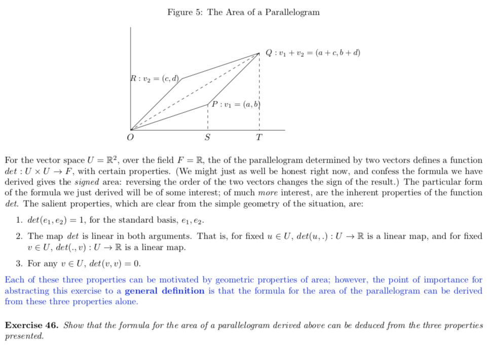 Solved Figure 5: The Area of a Parallelogram For the vector | Chegg.com