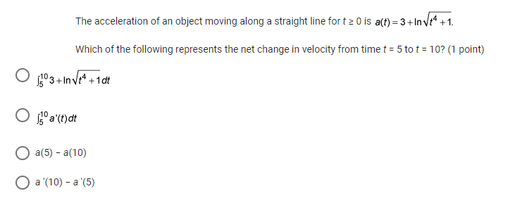 Solved The Acceleration Of An Object Moving Along A Straight