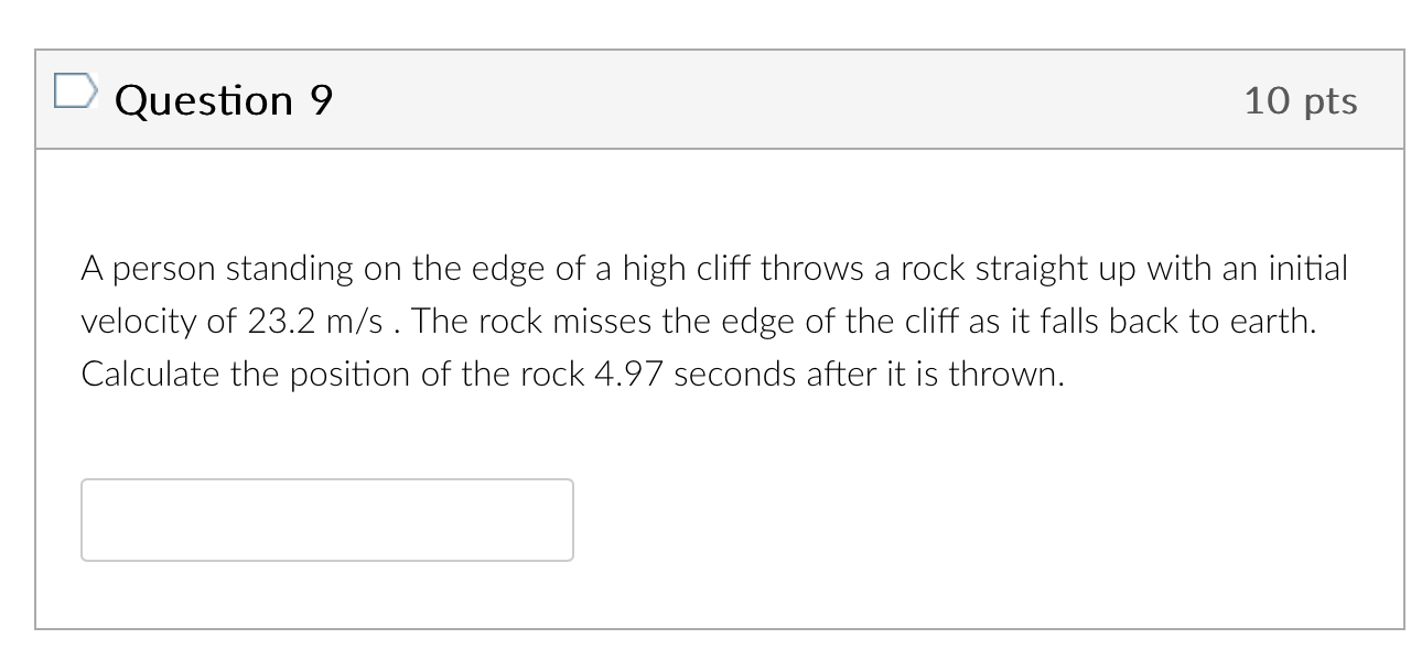Solved A person standing on the edge of a high cliff throws | Chegg.com