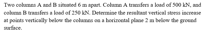 Solved Two columns A and B situated 6 m apart. Column A | Chegg.com