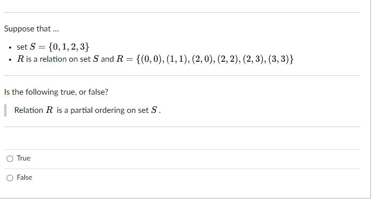 Solved Suppose that ... - set S={0,1,2,3} - R is a relation | Chegg.com