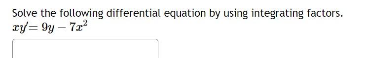 Solved Solve the following differential equation by using | Chegg.com