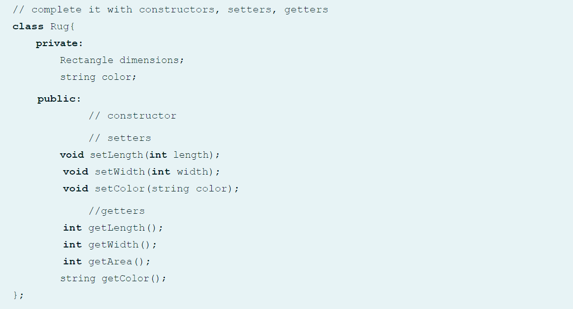 Solved Complete the following classes so that it works | Chegg.com
