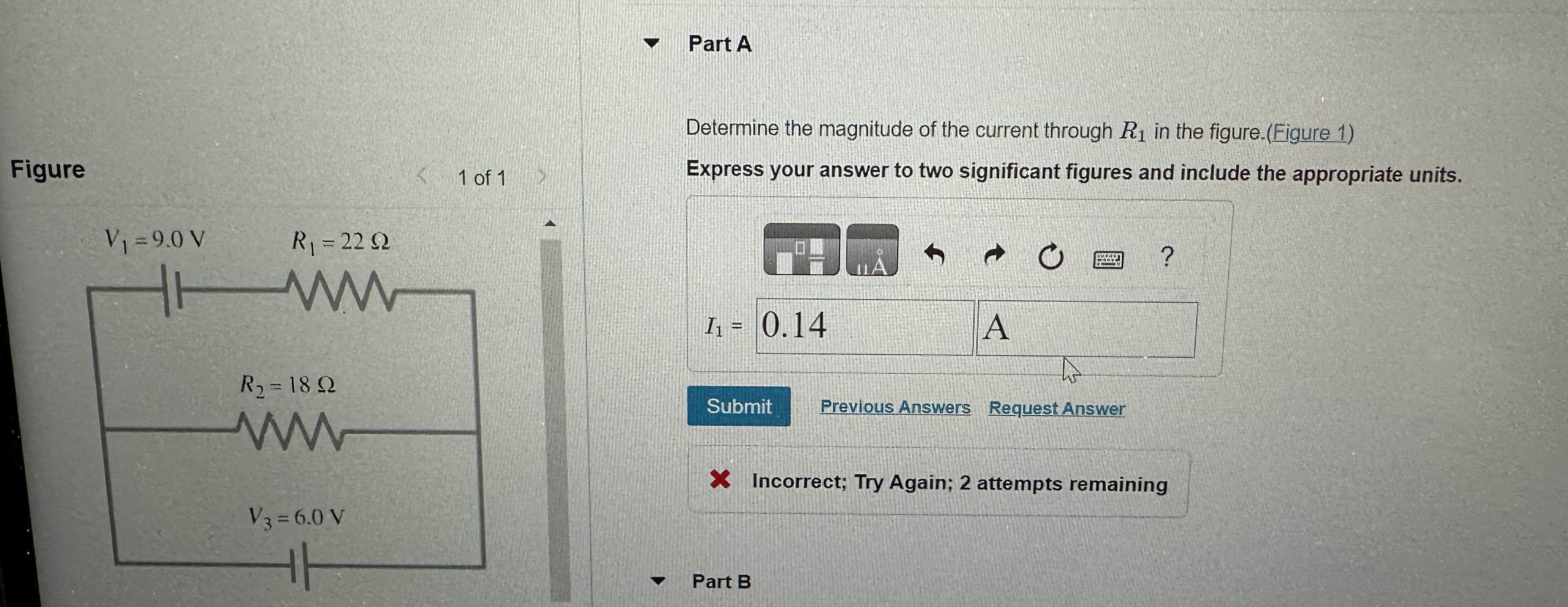 Solved Part Adetermine The Magnitude Of The Current Through