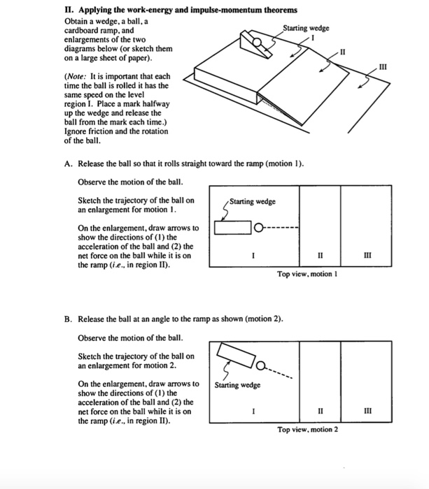 Solved II. Applying the work-energy and impulse-momentum | Chegg.com