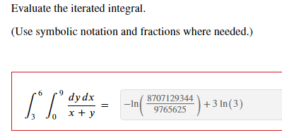 Solved evaluate the iterated integral | Chegg.com