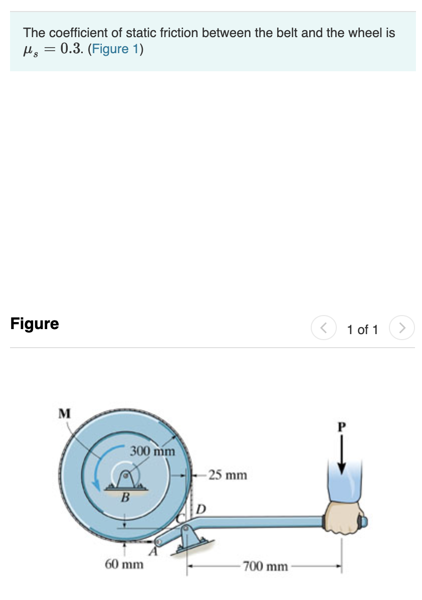 Solved The coefficient of static friction between the belt | Chegg.com