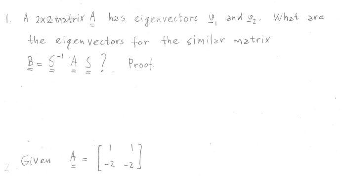 Solved A 2x2 matrix Ą has eigen vectors to and on. What are | Chegg.com
