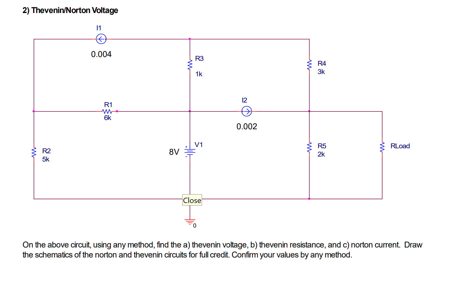 Solved Thevenin/Norton VoltageOn the above circuit, using | Chegg.com