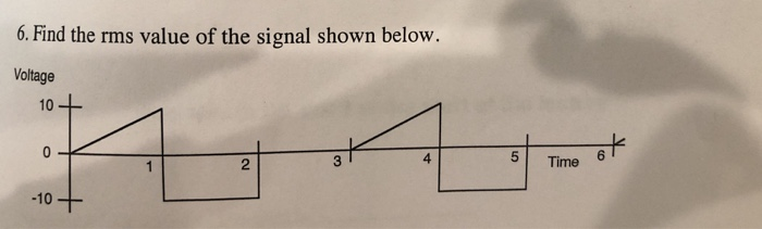 Solved 6. Find the rms value of the signal shown below. | Chegg.com