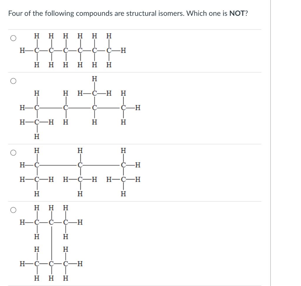 Solved Four of the following compounds are structural | Chegg.com