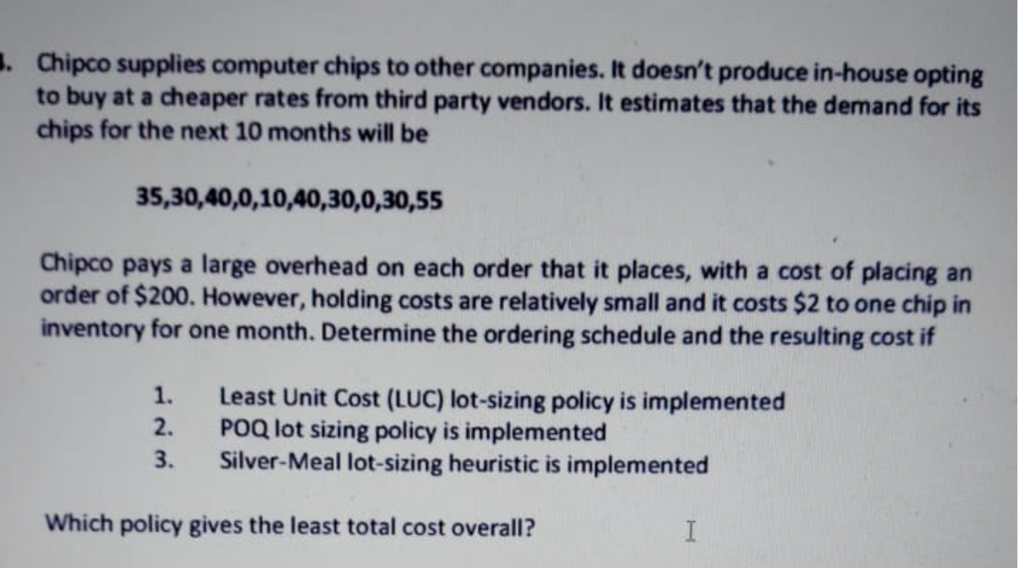 Solved 5. Chipco supplies computer chips to other companies. | Chegg.com