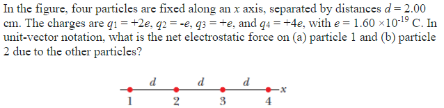 Solved In the figure, four particles are fixed along an x | Chegg.com