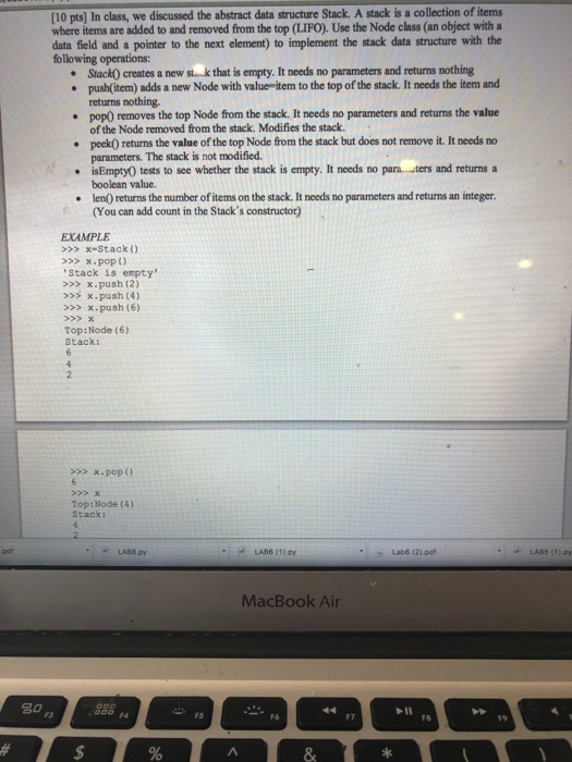 Solved 10 Pts In Class We Discussed The Abstract Data