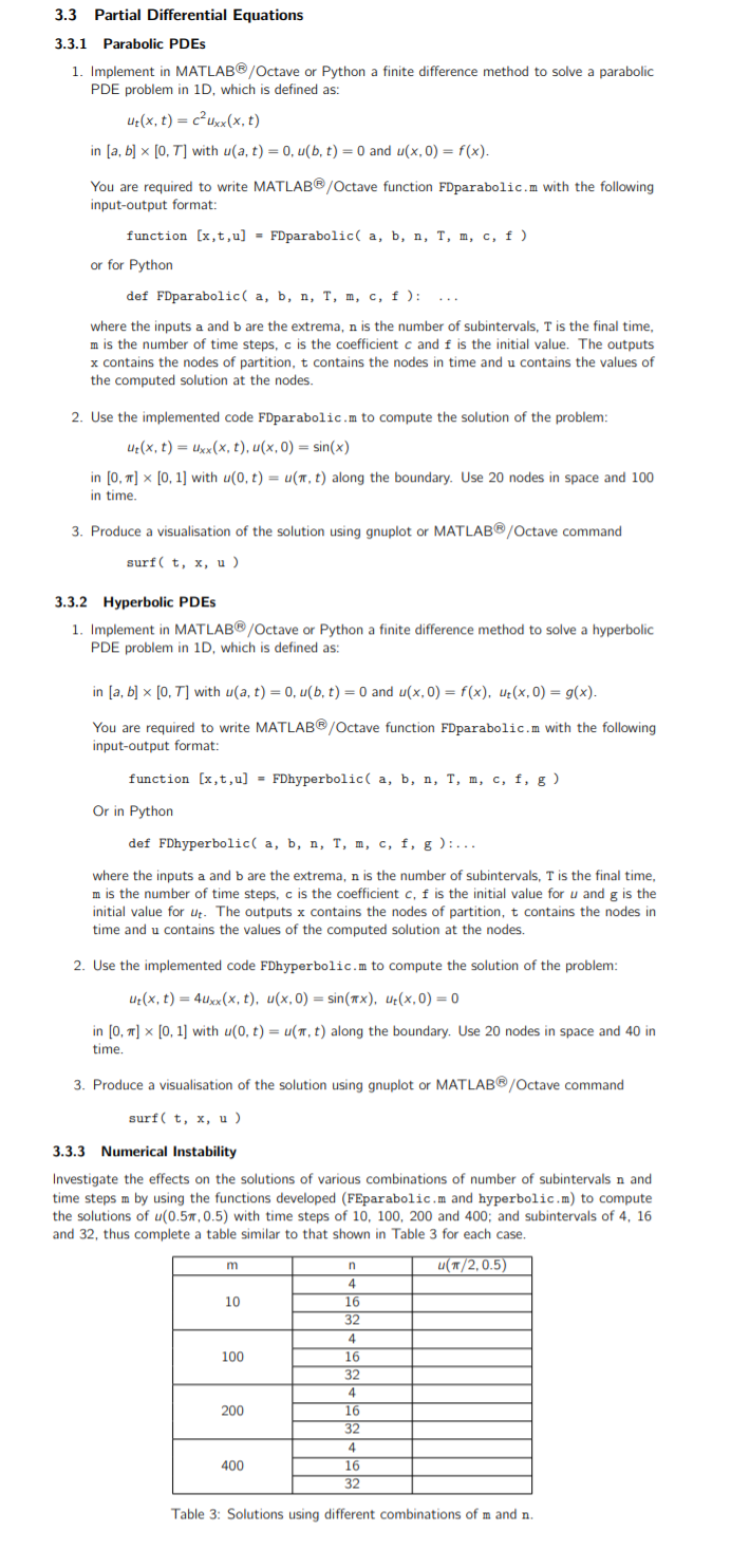 Solved 33 Partial Differential Equations 331 Parabolic 