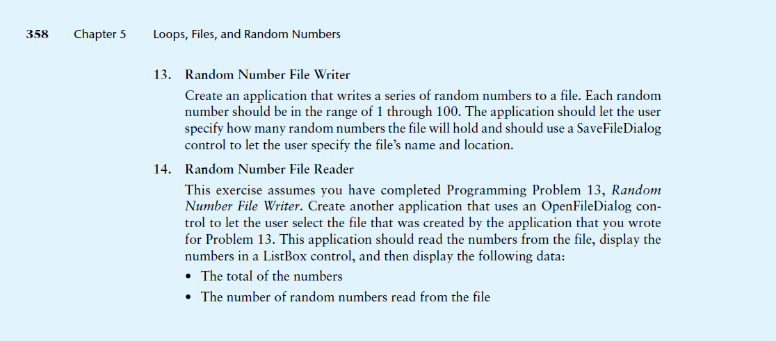 Solved C# Random Number File Reader Please submit your | Chegg.com